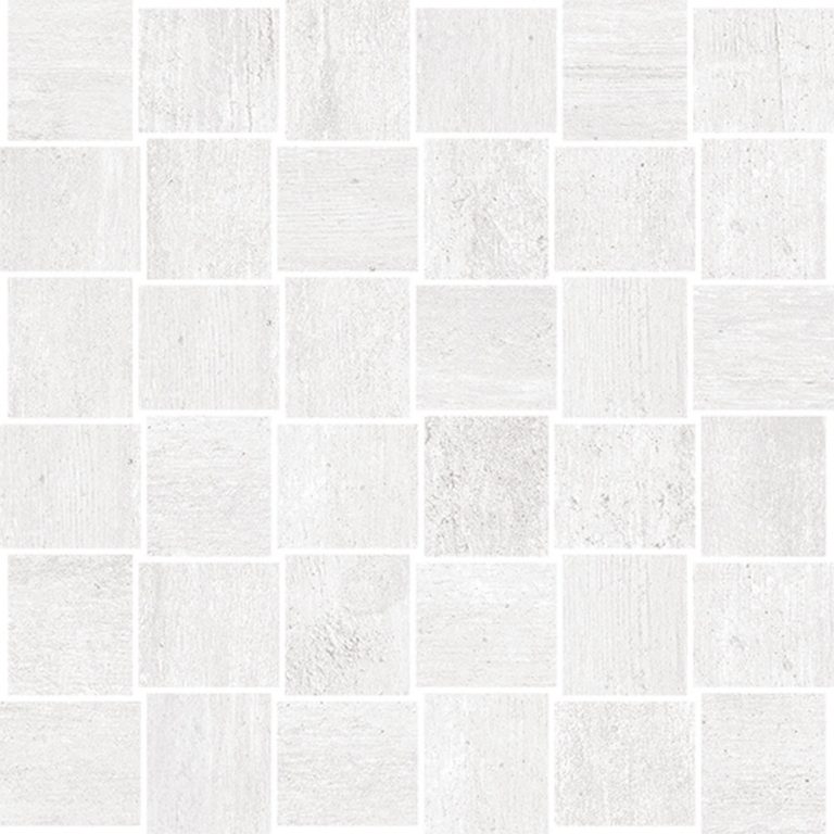 Cemento Rustico White Porcelain 2"x2" / 5x5 cm. Basketweave Mosaics ...