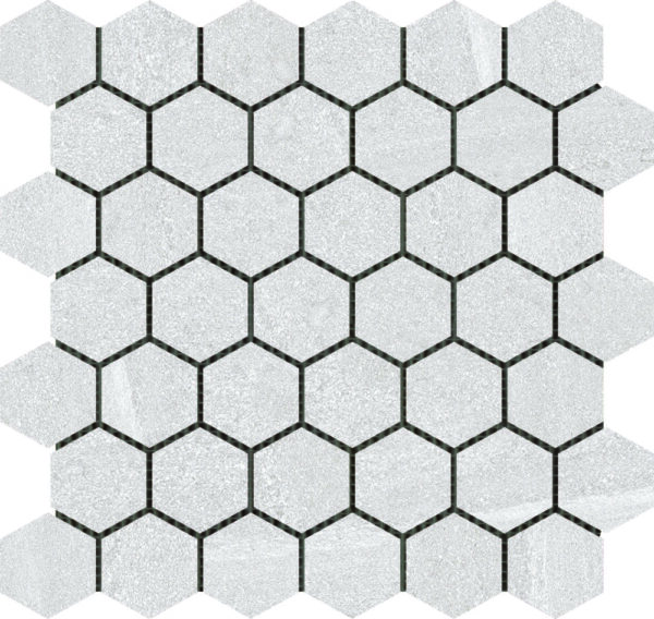 Nile Grey Porcelain 2"x2" / 5x5 cm. Hexagon Mosaics | Montecera ...